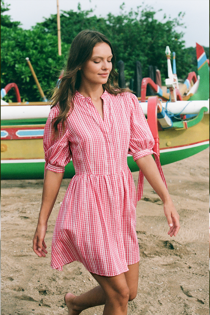 Gisella Dress - Cherry Check